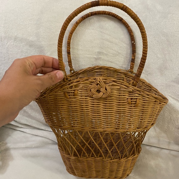 Bags | Vintage Wicker Rattan Purse | Poshmark